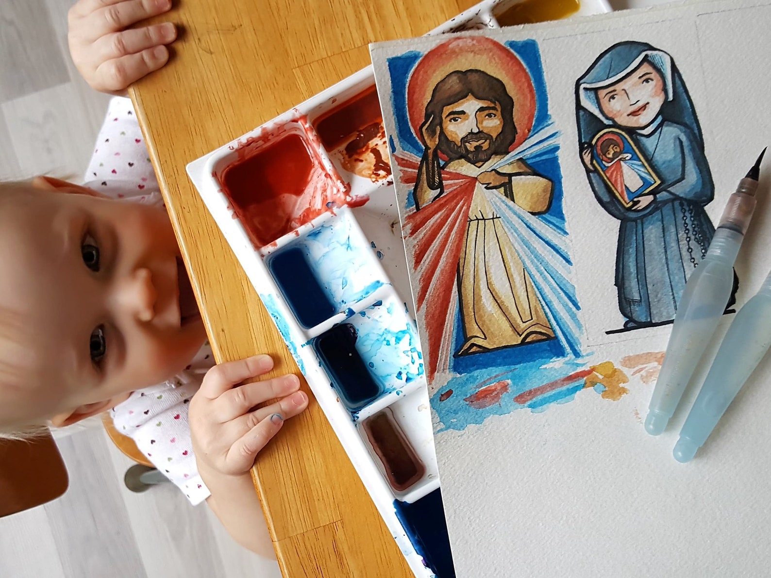 Divine Mercy and St Faustina Saint Blocks // Catholic Toys by Almondrod ...