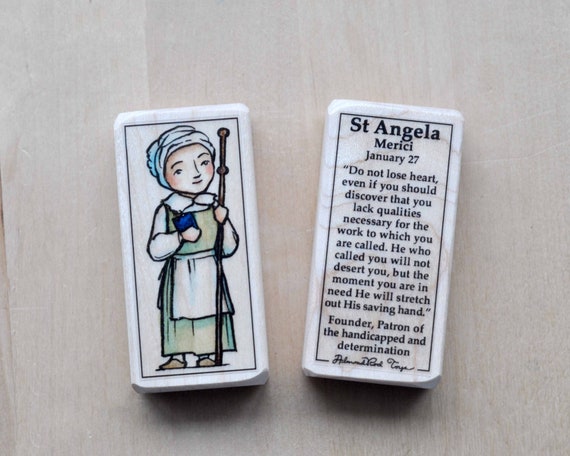 St Angela Merici Patron Saint Block With Gift Bag // Patron of - Etsy