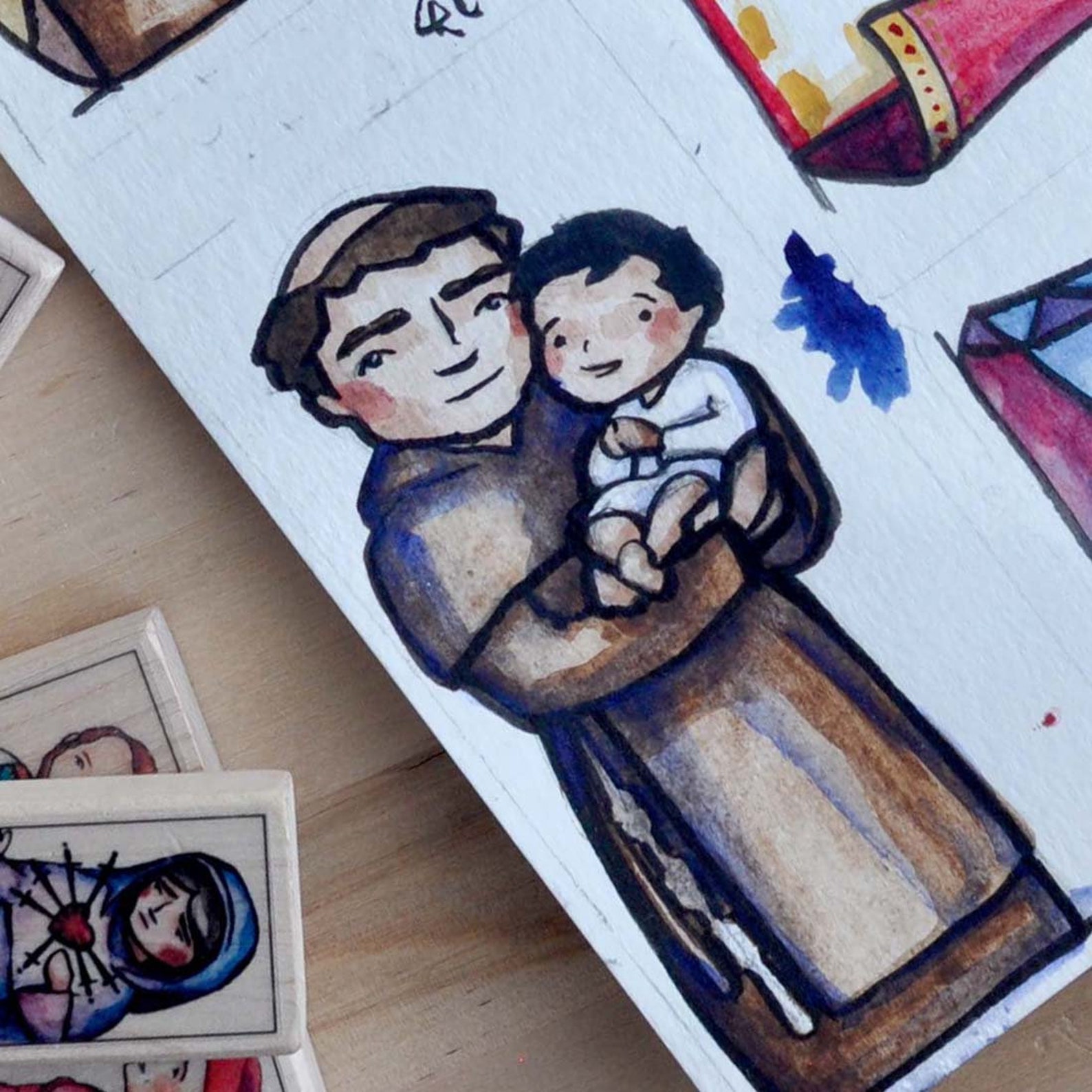 St Anthony of Padua Patron Saint Block With Gift Bag // Patron of Lost ...
