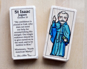 St. Isaac Jogues Plaque & Holy Card GIFT SET, North American Martyr - Etsy