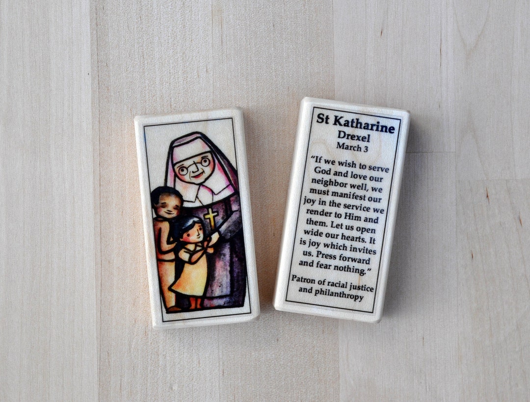 St Katharine Drexel Patron Saint Block With Gift Bag // Patron of ...