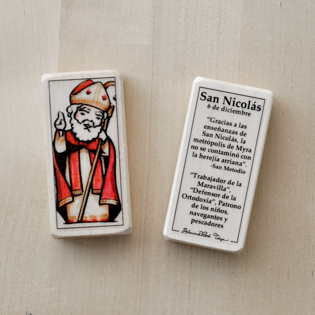 Spanish St Nicholas Patron Saint Block With Gift Bag// Bloque Católico ...