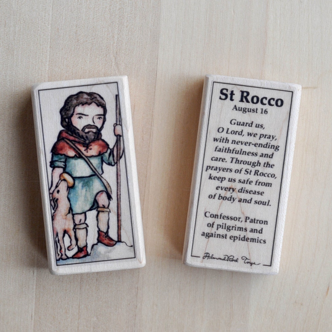 St Roch (or Rocco) Patron Saint Block With Gift Bag // Patron of ...