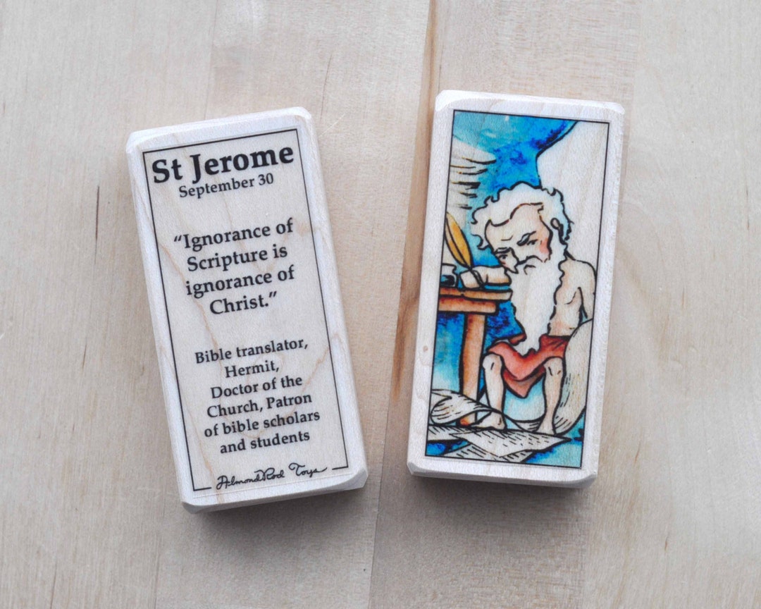 St Jerome Patron Saint Block With Gift Bag // Patron of Scripture ...