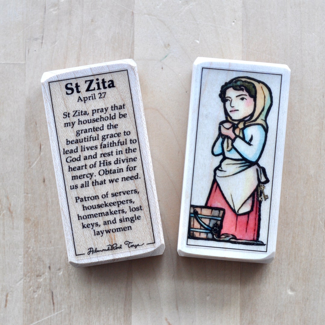 St Zita Patron Saint Block With Gift Bag // Patron of Servers ...