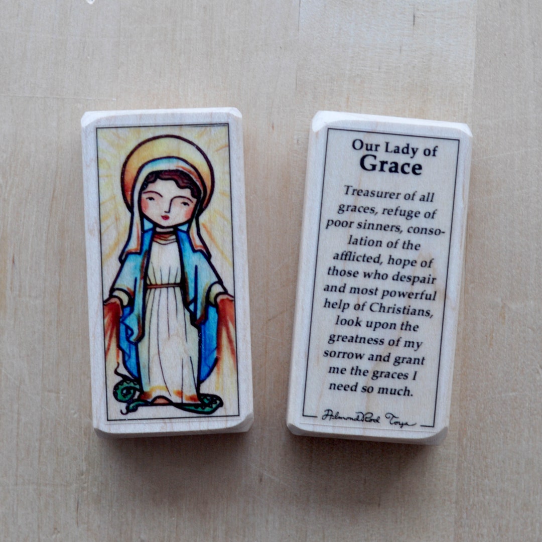 Our Lady of Grace Patron Saint Block With Gift Bag // Immaculate ...