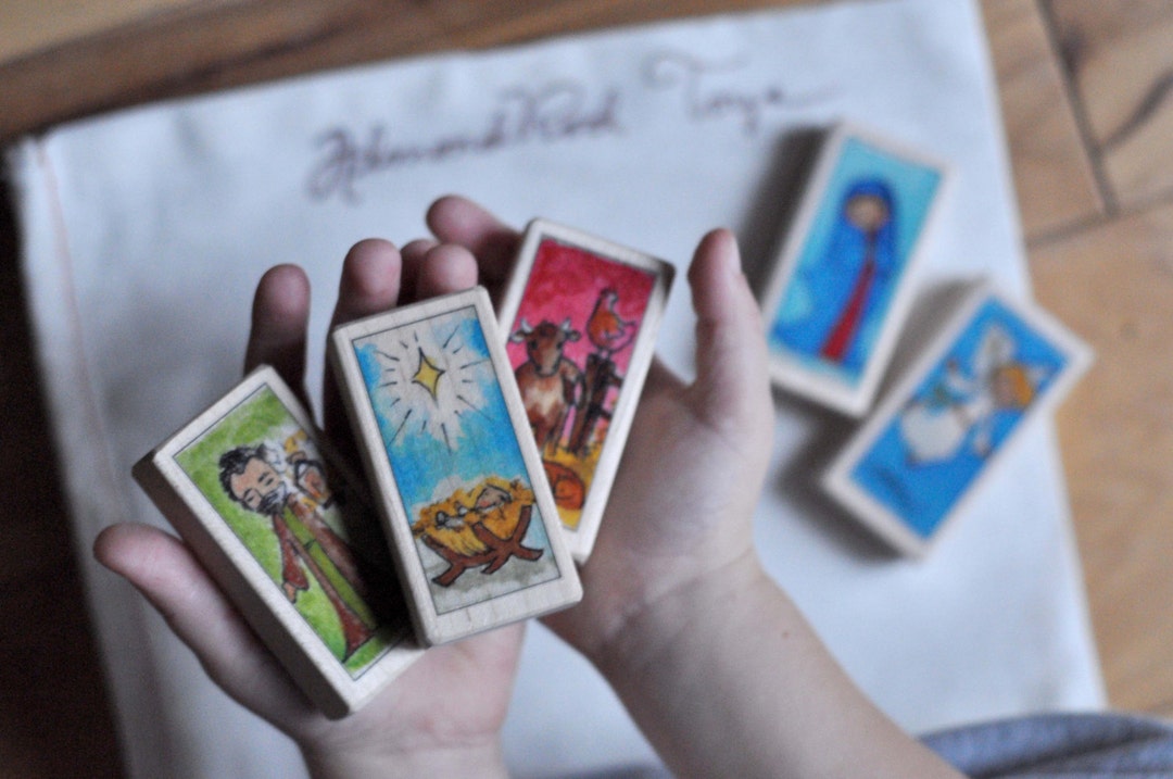 Children's Nativity Blocks Starter Set - 5 Piece Wooden Christmas Toy ...