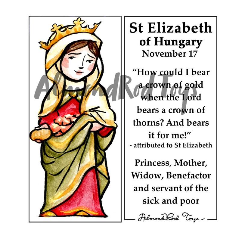 St Elizabeth of Hungary Patron Saint Block With Gift Bag // - Etsy