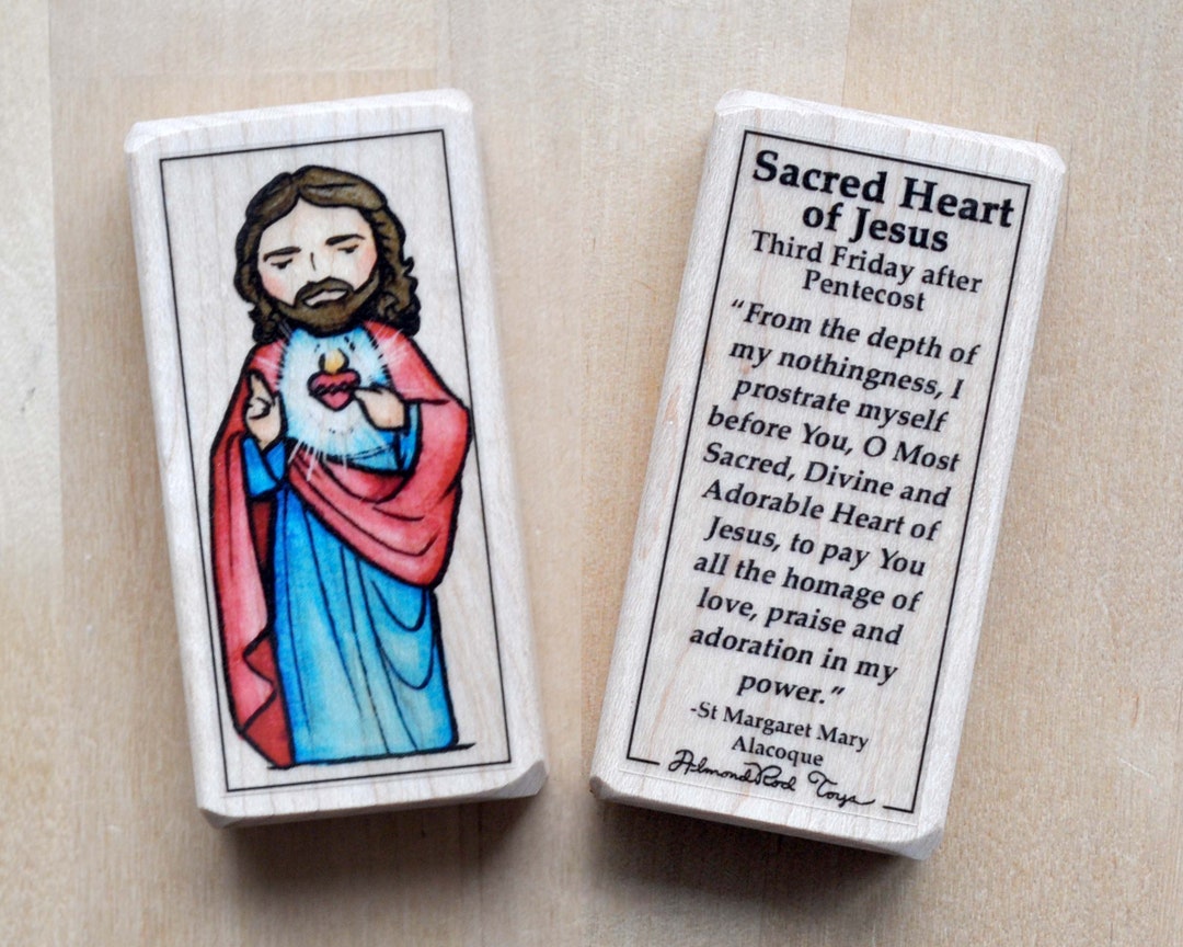Jesus, Sacred Heart of Jesus Patron Saint Block With Gift Bag ...