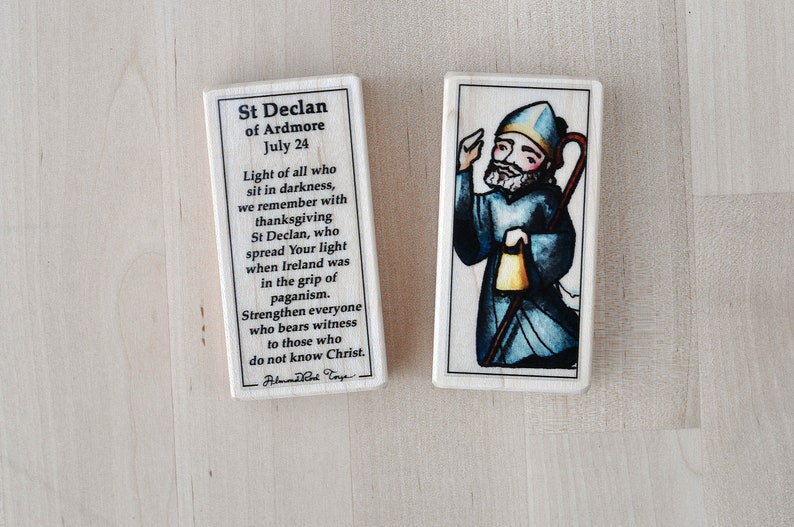 St Declan Patron Saint Block With Gift Bag // Apostle of - Etsy