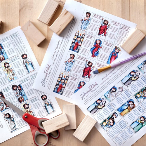 Luminous Mysteries Rosary Paper Craft Sheet // Catholic DIY by - Etsy