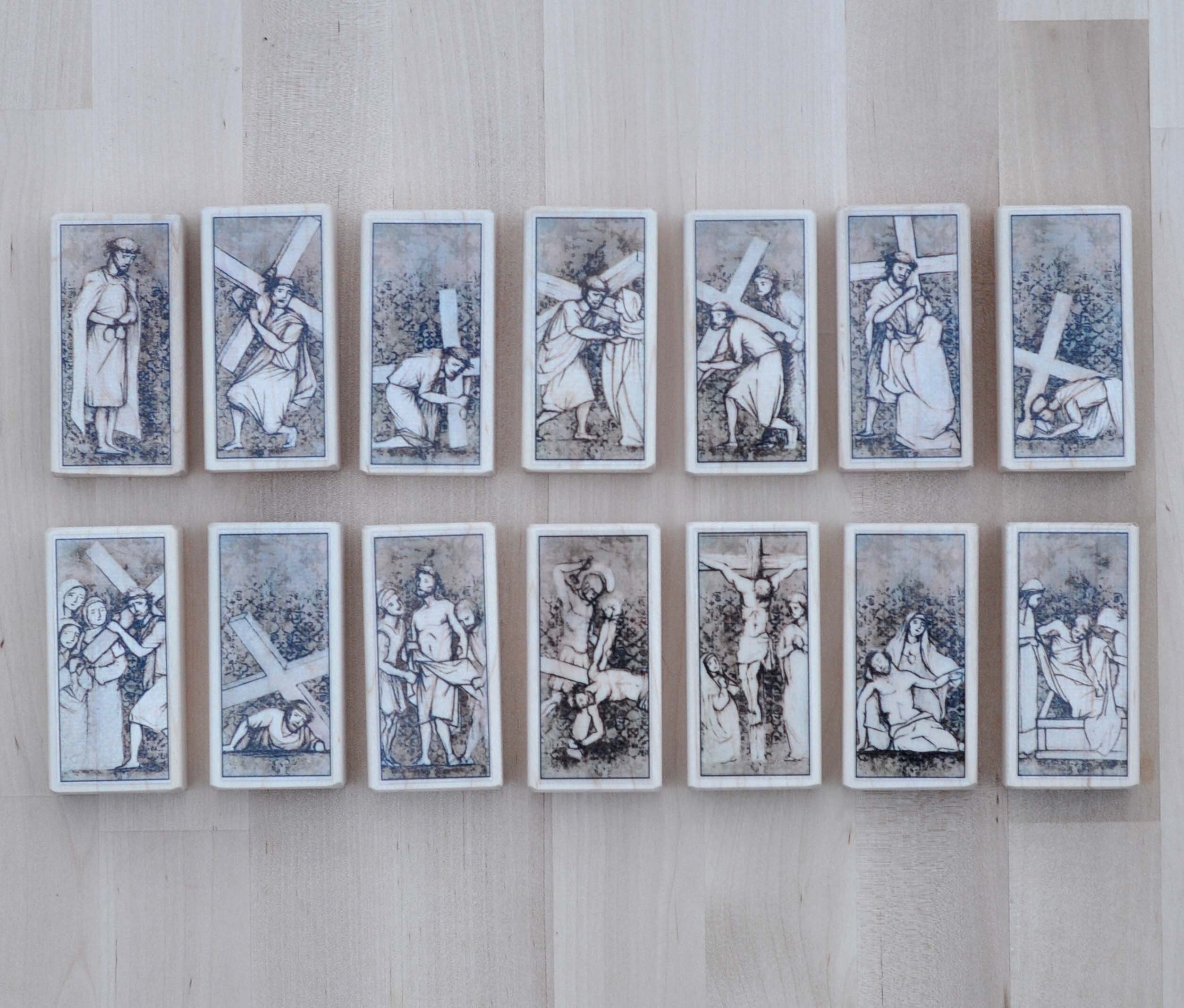 14 Stations of the Cross Blocks With Gift Bag / Prayers by St | Etsy