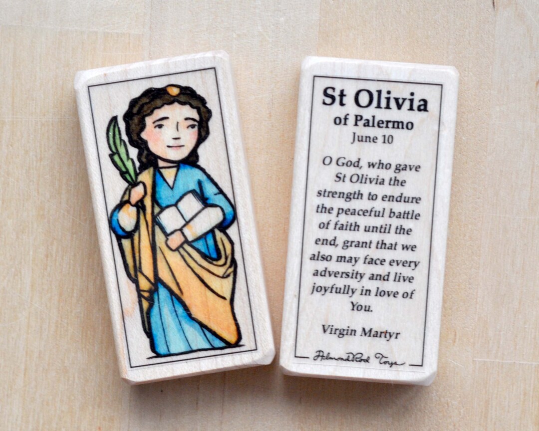 St Olivia Patron Saint Block With Gift Bag // Virgin Martyr // Catholic ... St Olivia Patron Saint Block With Gift Bag // Virgin Martyr // Catholic ...