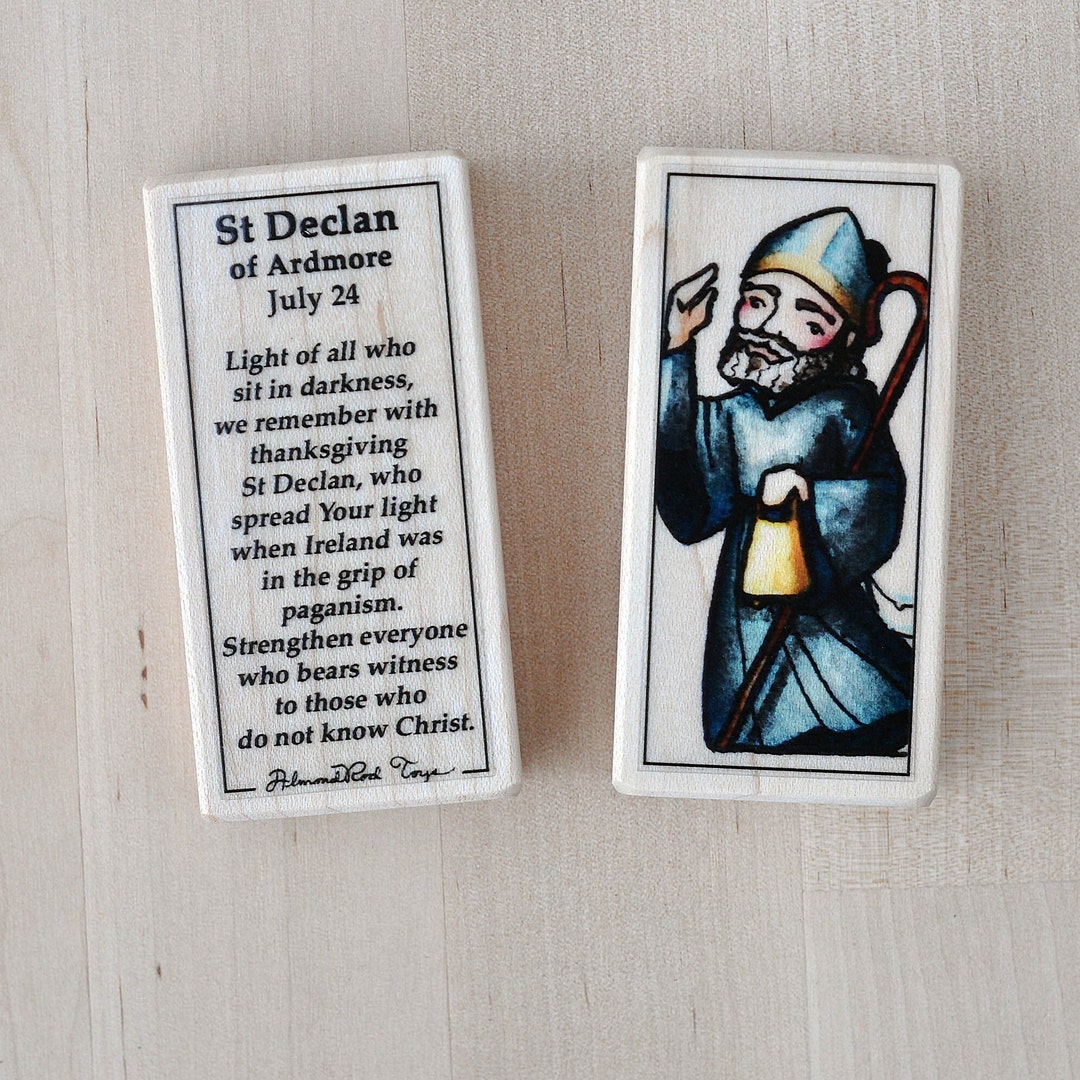 St Declan Patron Saint Block With Gift Bag // Apostle of Ireland ...