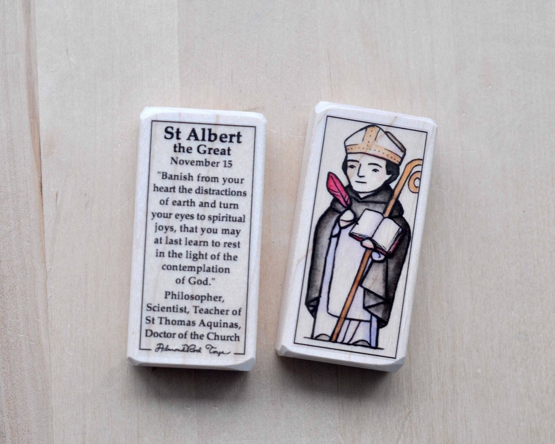 St Albert the Great Patron Saint Block With Gift Bag // Doctor of the ...