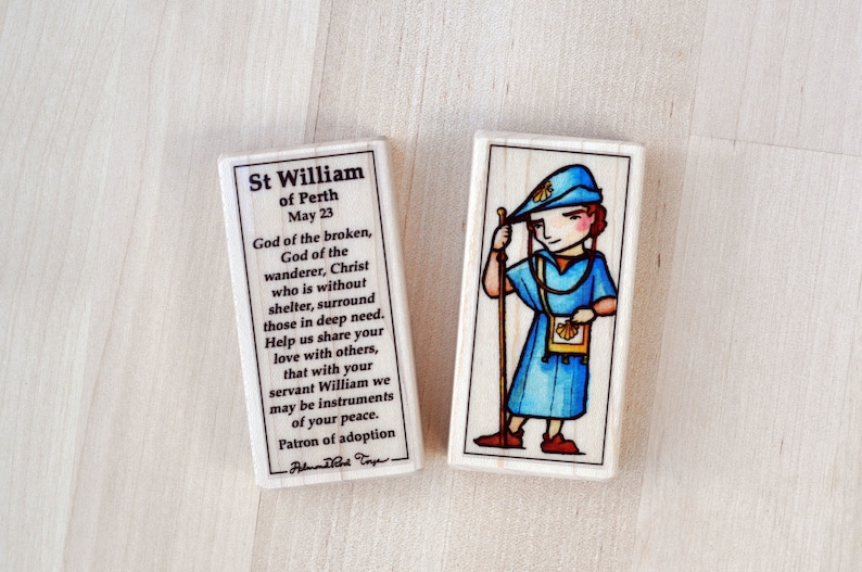 St William of Perth Patron Saint Block With Gift Bag // Patron - Etsy
