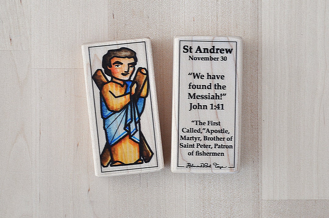 St Andrew Patron Saint Block With Gift Bag // Patron of Fishermen ...