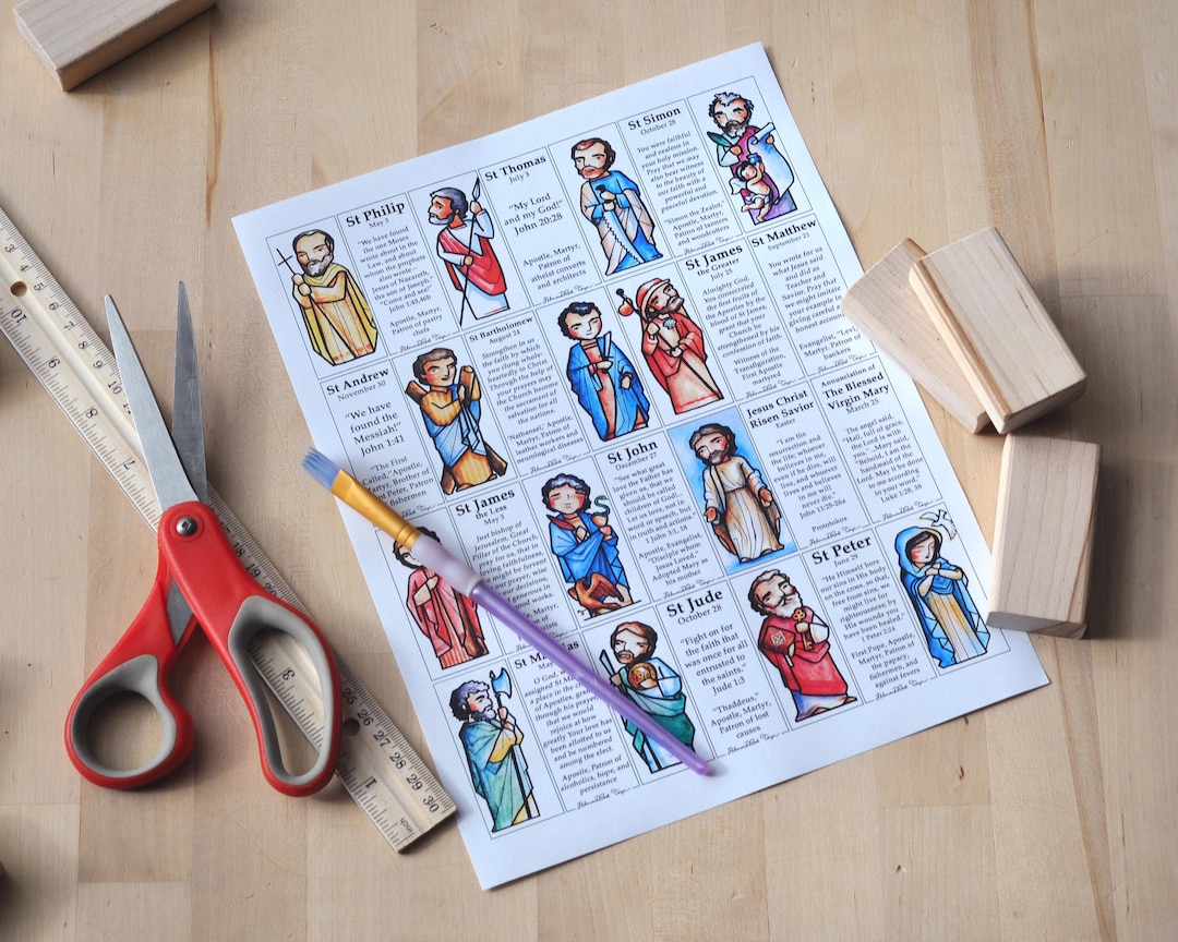 Apostles Craft Sheet // 12 Apostles, Jesus, and Mary // Decoupage Toys ...
