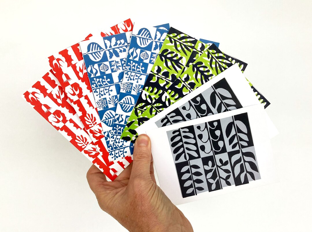 Buy Set of Eight Colorful Postcards, Blanc Cards, Set of Greetingcards ...