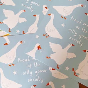 Silly Goose Society - Square Print - Etsy