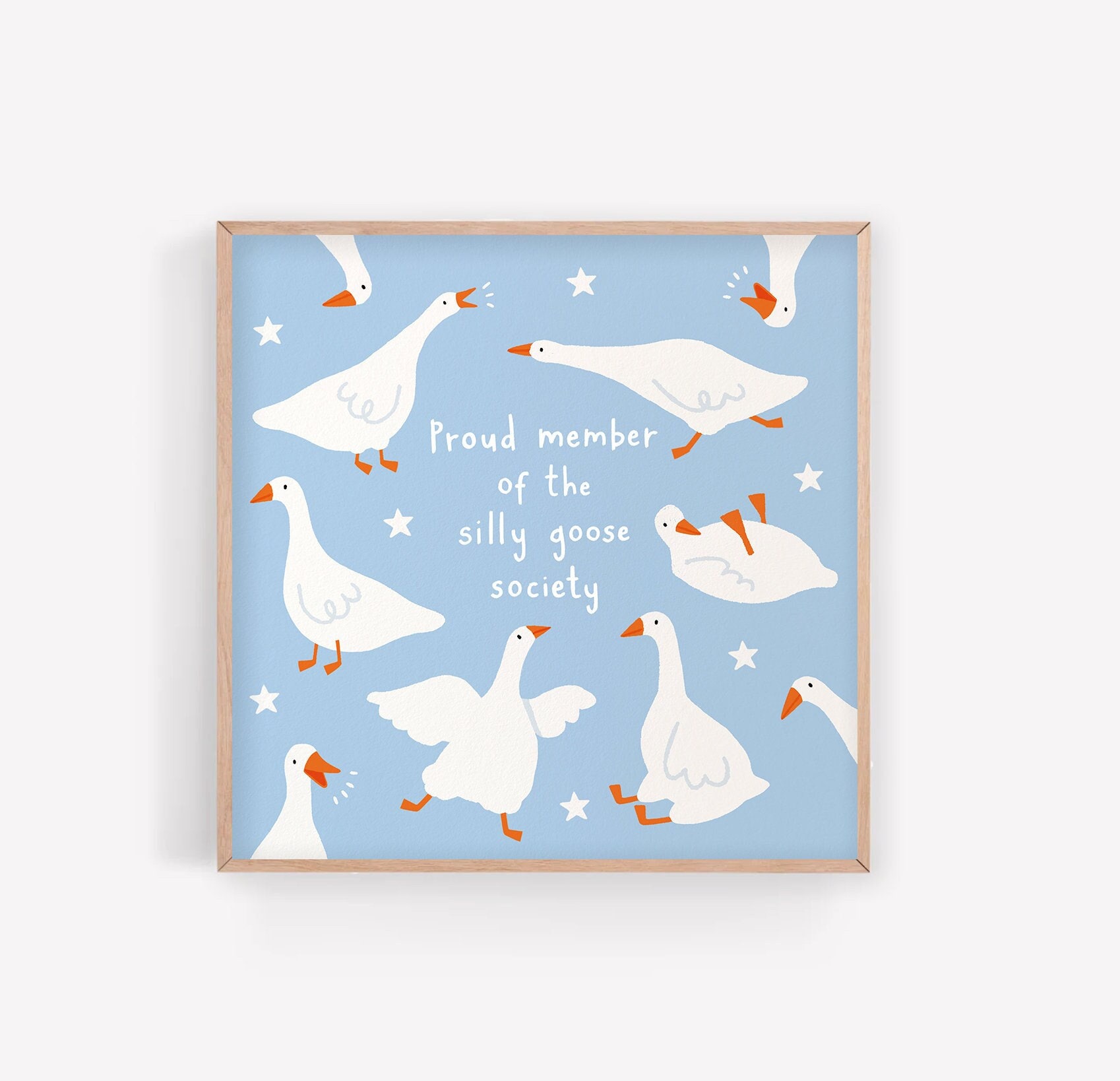 Silly Goose Society Square Print - Etsy