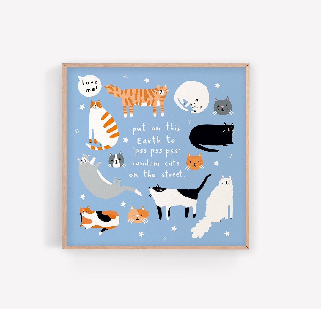 Pss Pss Pss Cats - Square Print - Etsy
