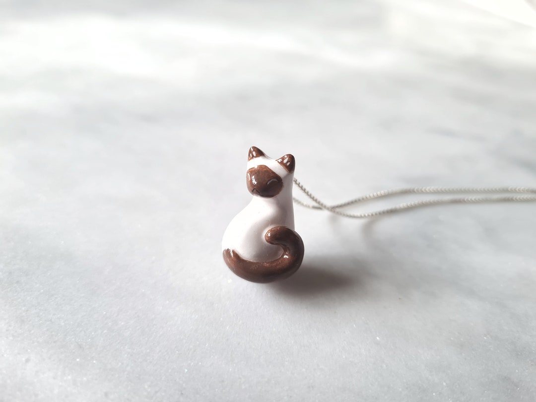 Sterling Silver Ragdoll Cat Pendant Necklace: Handcrafted Siamese - Etsy