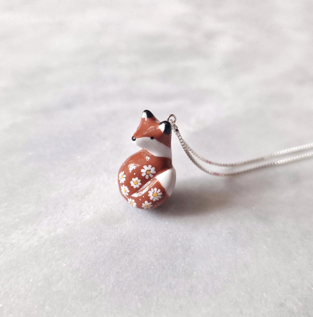 Red Fox Necklace Fox Pendant - Etsy