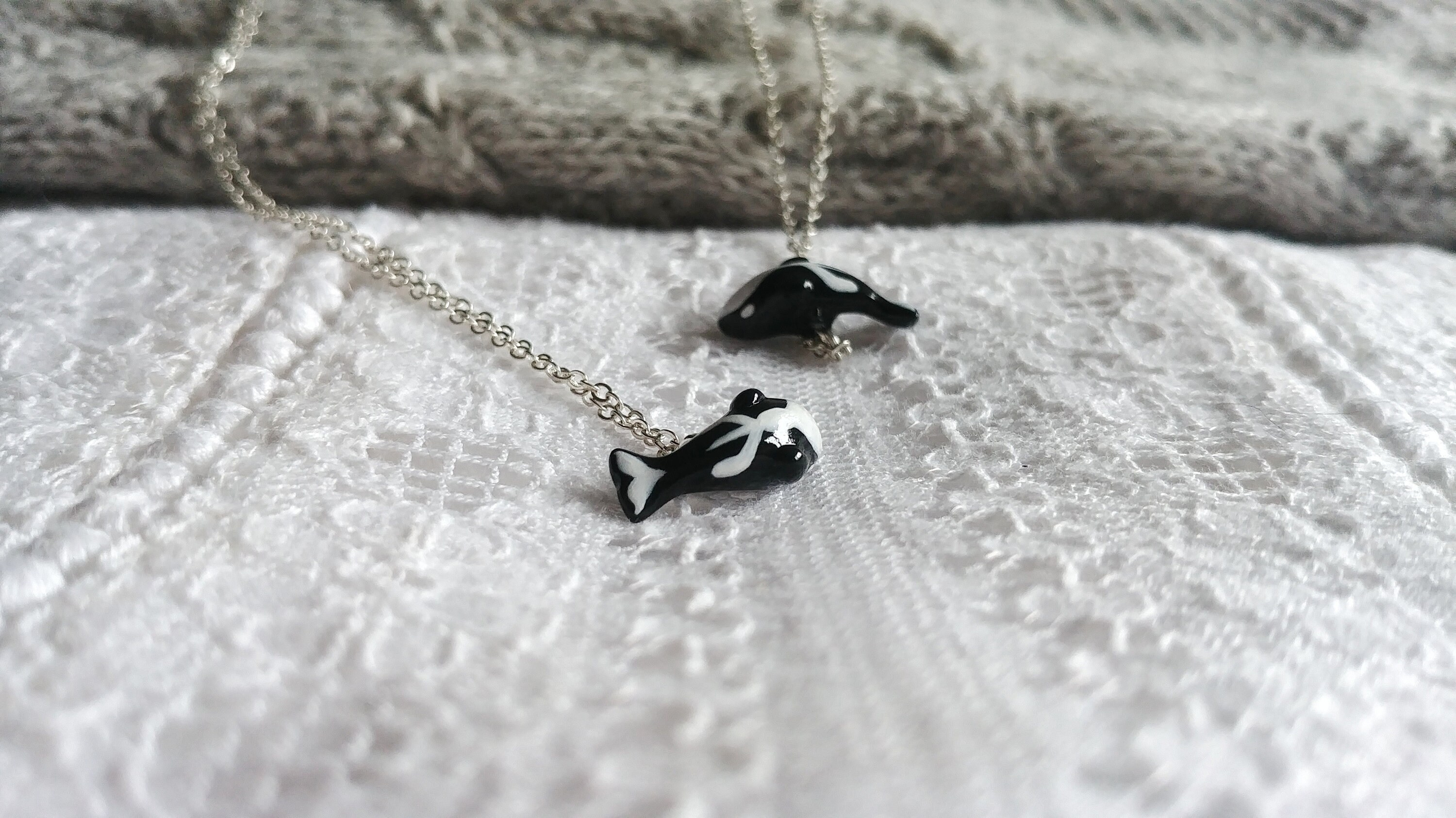 Sterling Silver Orca Necklace Tiny Killer Whale Necklace Orca | Etsy