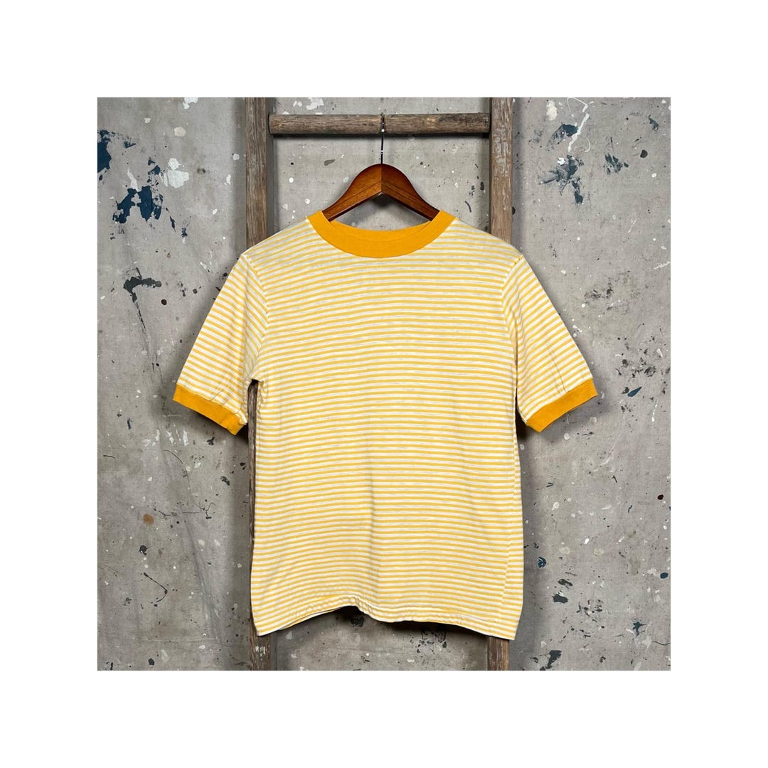 1970s Yellow Surf Stripe Ringer T Shirt - Etsy