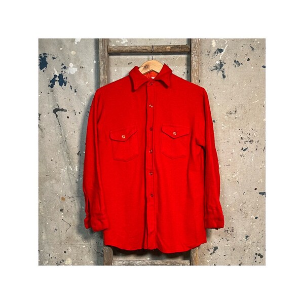 Red Wool Shirt - Etsy