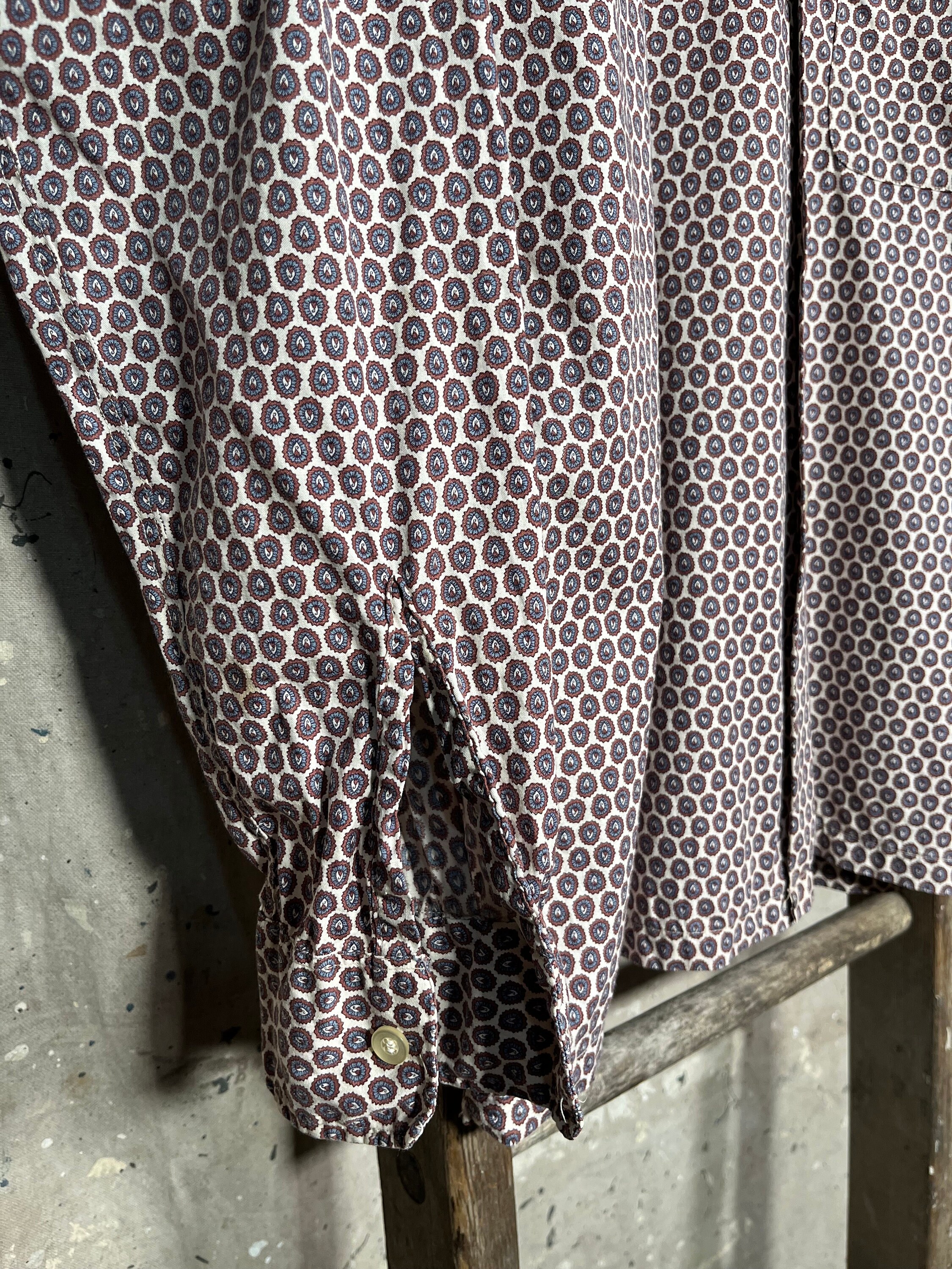 1960s Patterned Button Down Shirt Aetna