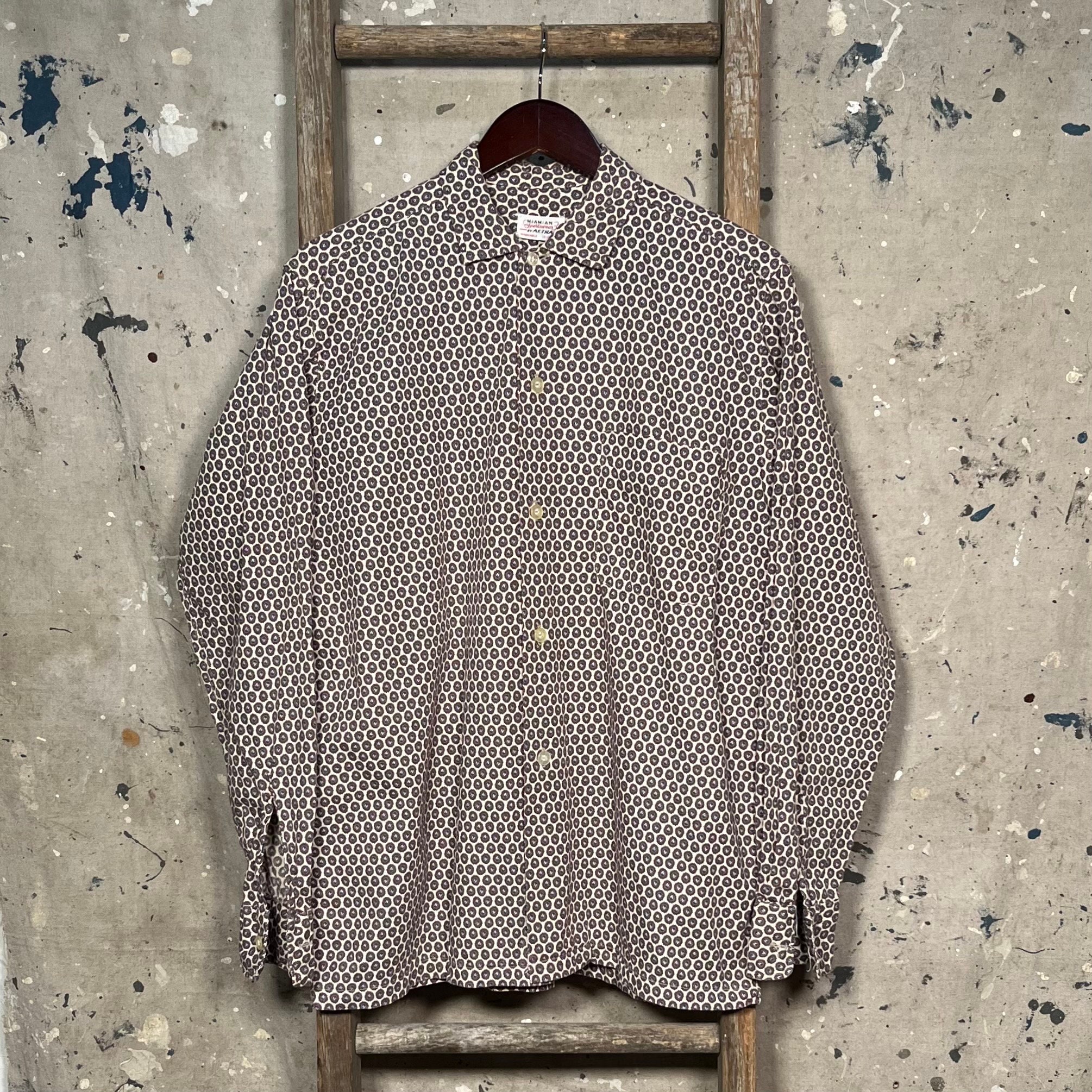 1960s Patterned Button Down Shirt Aetna