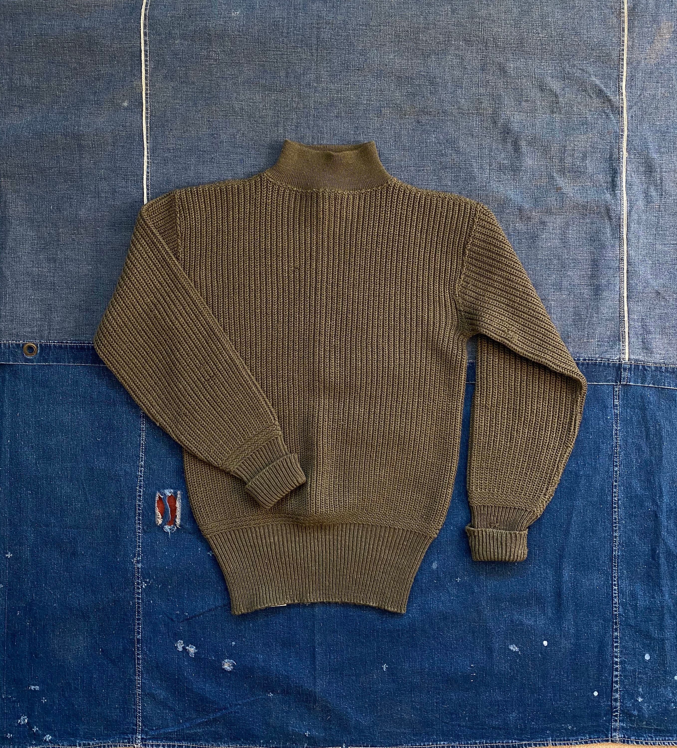 1940s Wool Sweater US Navy Turtleneck WWII