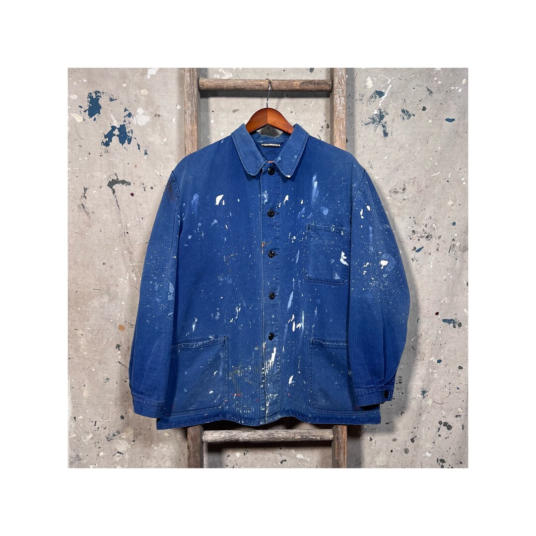 Paint Splatter Euro Chore Jacket XL - Etsy