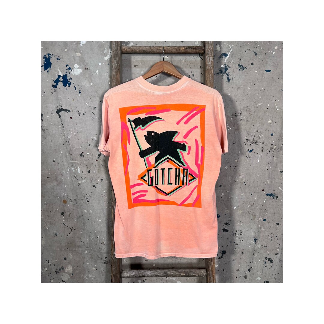 Gotcha 80s Surf T-shirt Sun Bleached - Etsy