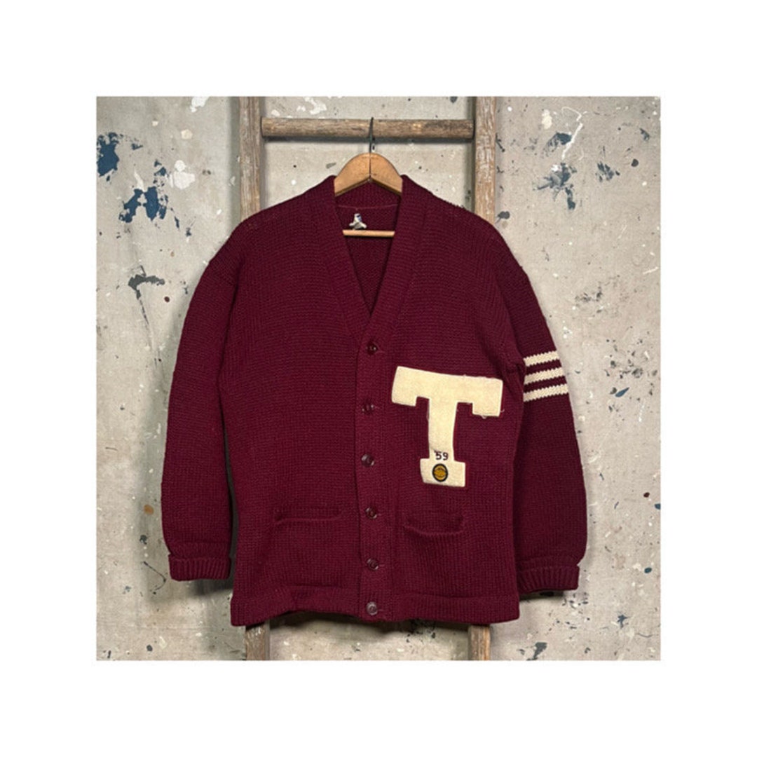 1950’s Cardigan Wool Sweater Letterman - Etsy