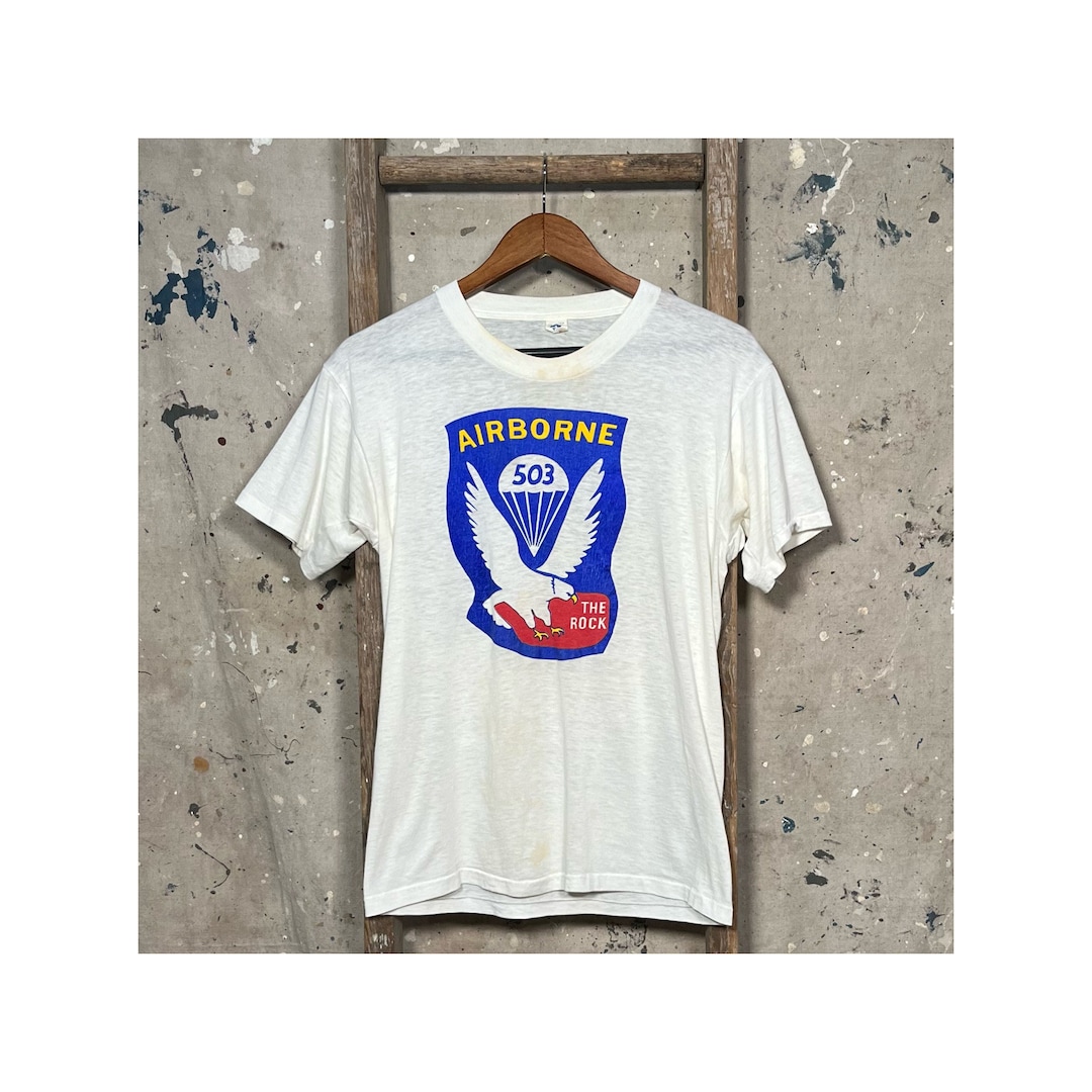 1980s Airborne 503 'the Rock' T-shirt - Etsy