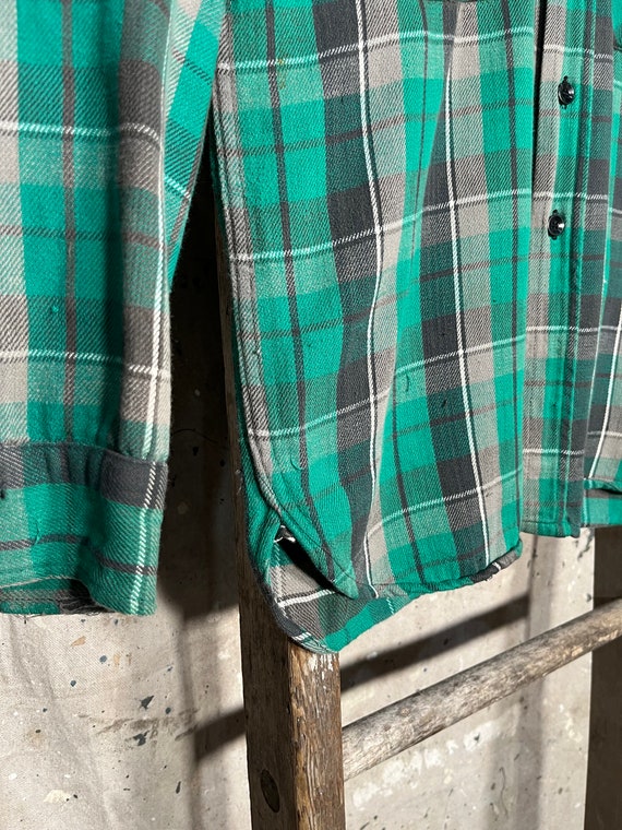 1950s Sears Plaid Flannel Work Shirt - Gem