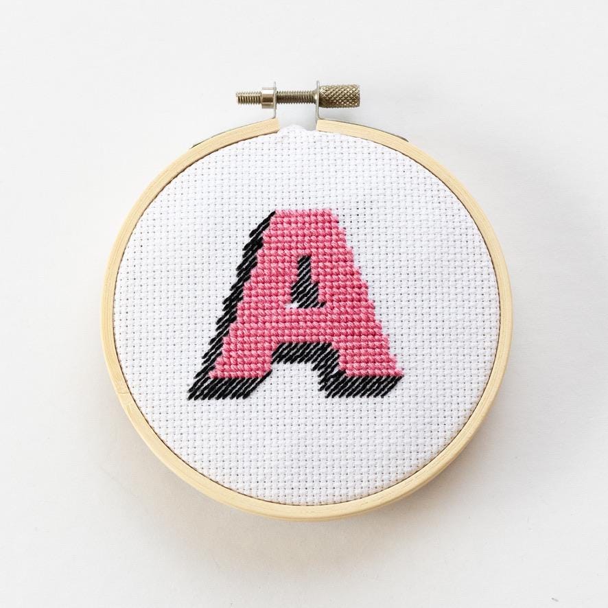 Drop Shadow Alphabet Cross Stitch Kit - Etsy UK