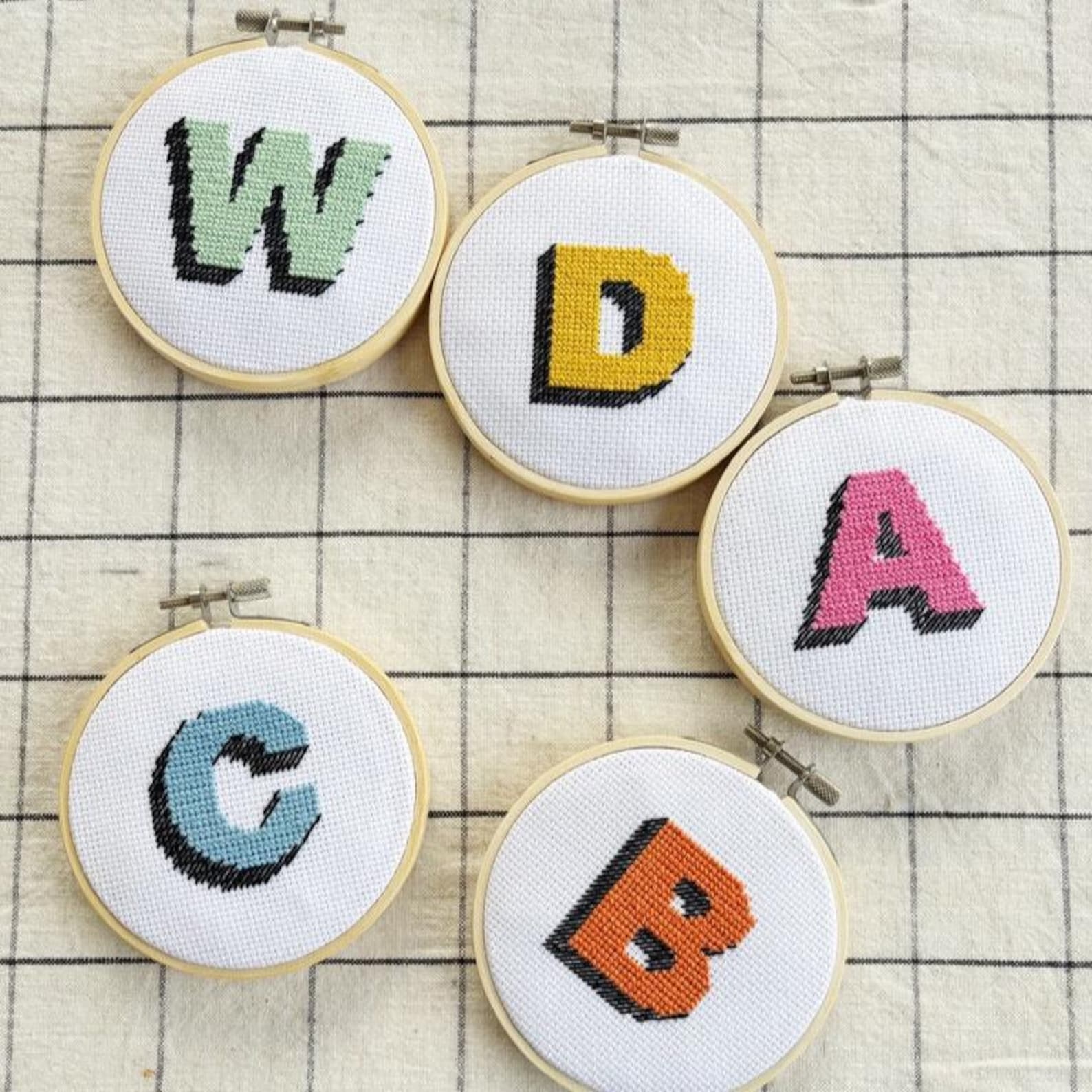 Drop Shadow Alphabet Cross Stitch Kit - Etsy UK