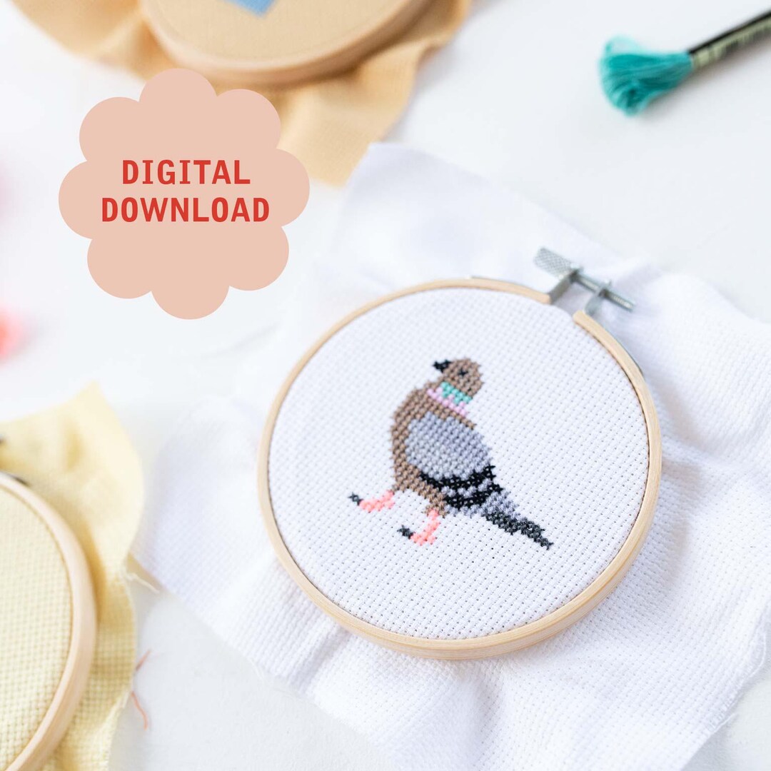 Pigeon Cross Stitch PDF Pattern - Etsy