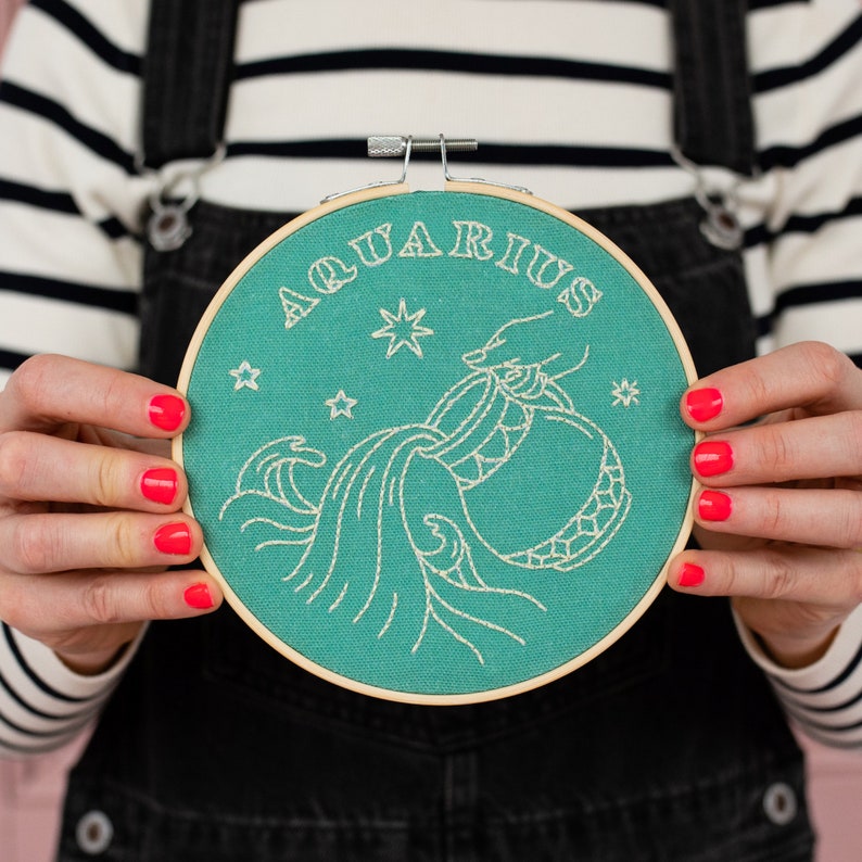 Aquarius Embroidery Hoop Kit - Etsy