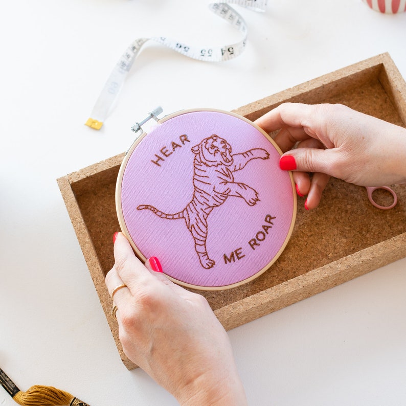 Hear Me Roar Embroidery Hoop Kit - Etsy