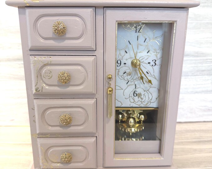 Jewelry Box/ Clock Hand Painted Shabby Chic - Etsy