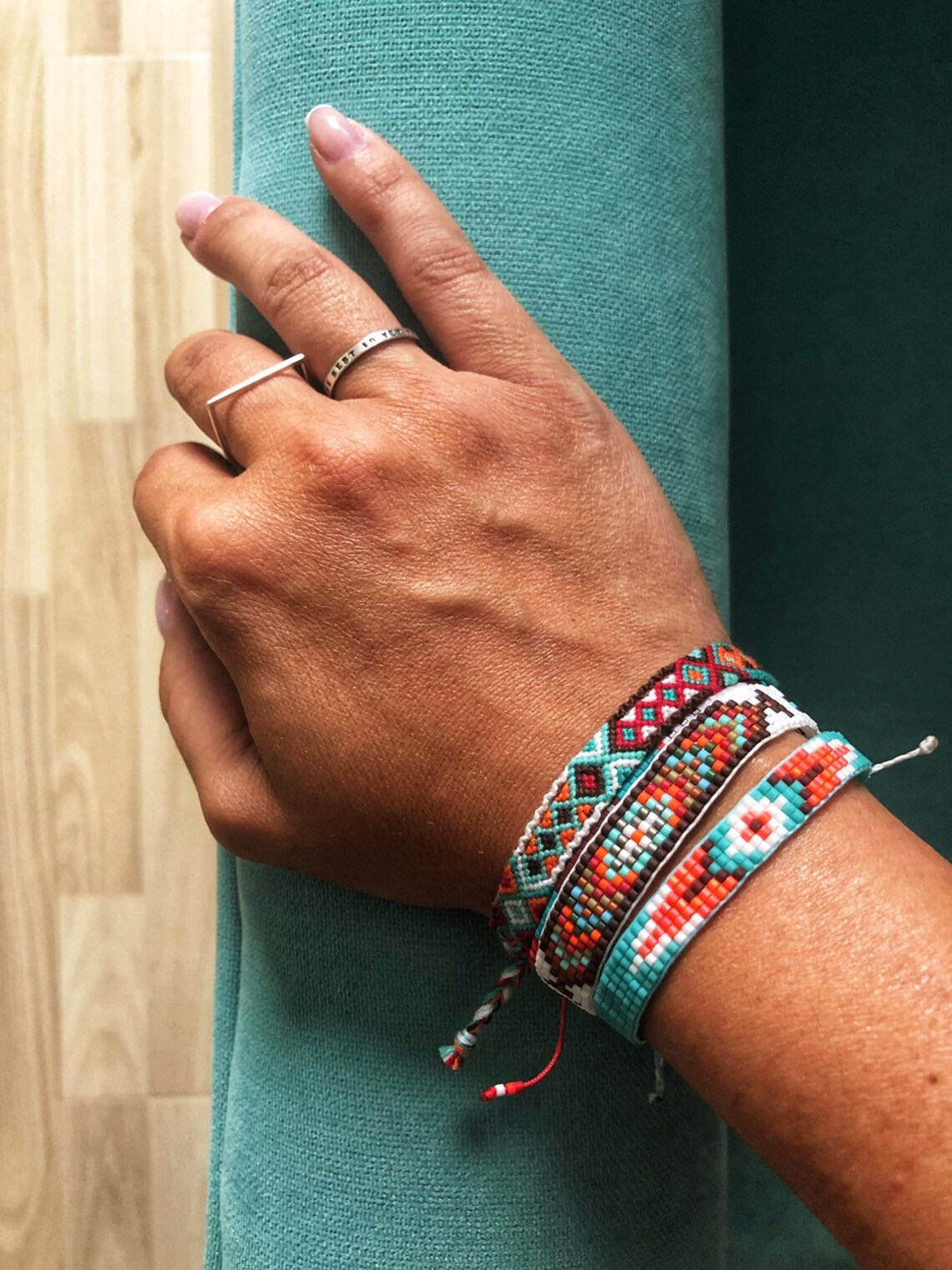 4 Pcs Friendship Bracelet Stack Mixed Braided / Beaded - Etsy