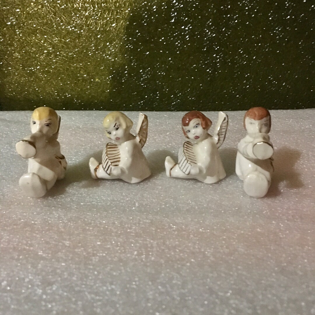 Vintage Hand Painted Pixie Angel Children Band Figurines - Etsy