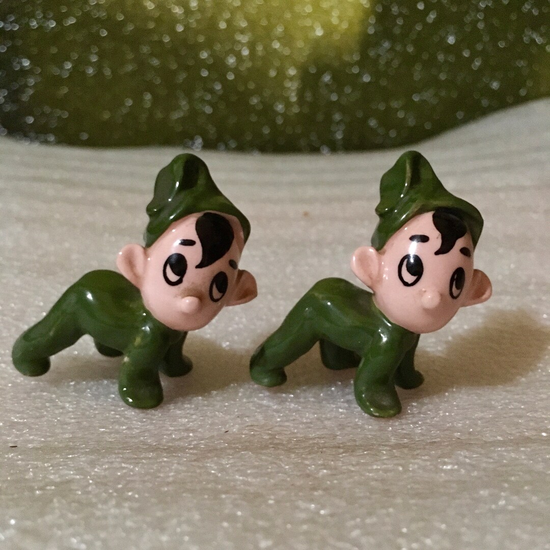 Vintage Set of Hand Painted Bone China Christmas Pixie Elf Figurines - Etsy
