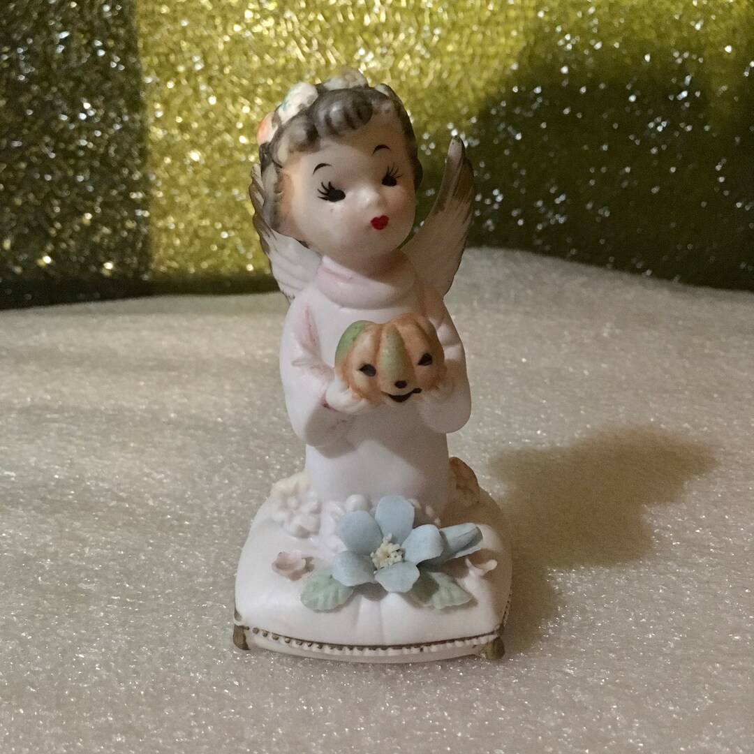 Vintage Hand Painted October Angel Birthday Girl by Napcoware With ...