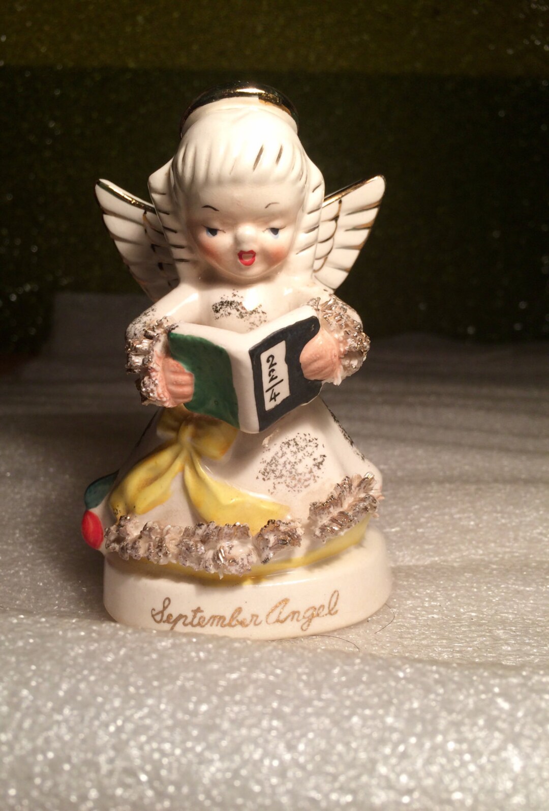 Vintage Hand Painted September Girl Angel With Spaghetti Trim Figurine ...